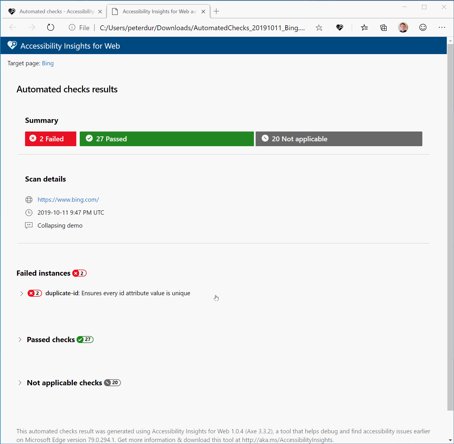 Clicks below group headers in automated checks report still collapse group · Issue #1444 ...