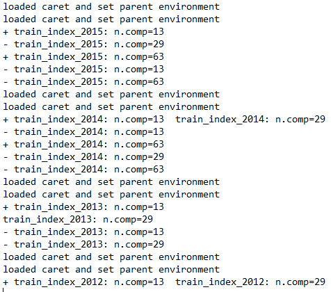Adaptive Resampling in Parallel 'loaded caret and set parent environment' for each resample ...