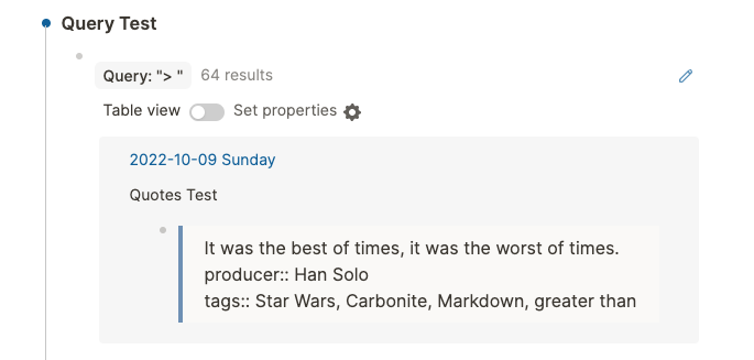 Switching to tables with a "💬" query causes multiple bugs · Issue #6928 · logseq/logseq · GitHub