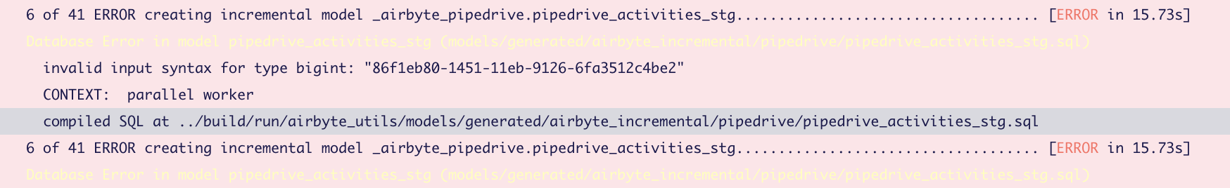 Postgres Normalization Uses Wrong Type For Pipedrive · Issue 19532 · Airbytehqairbyte · Github 