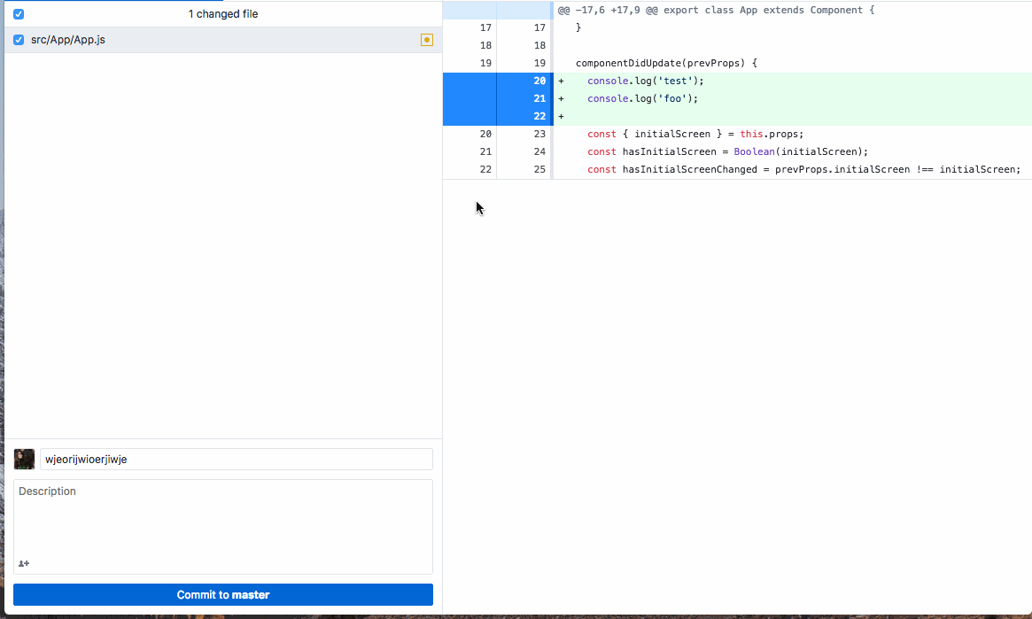 Partial selection no longer working · Issue #5386 · desktop/desktop ...