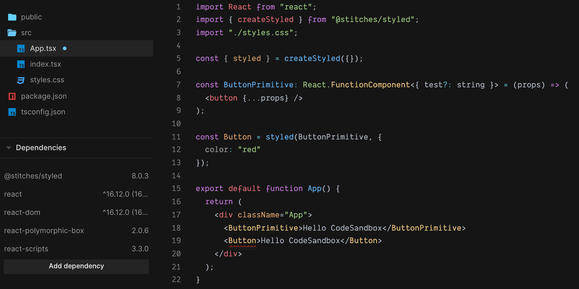 TS: expects `children: never` when using `styled(Component, {})` · Issue #96 · stitchesjs ...
