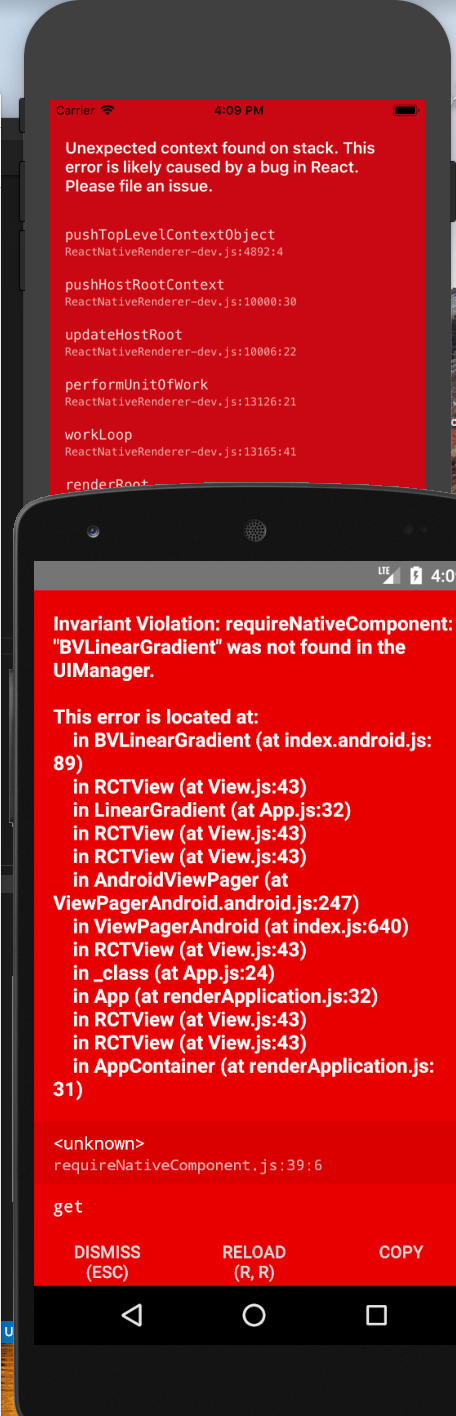 Unexpected context found on stack · Issue #323 · react-native-linear-gradient/react-native ...