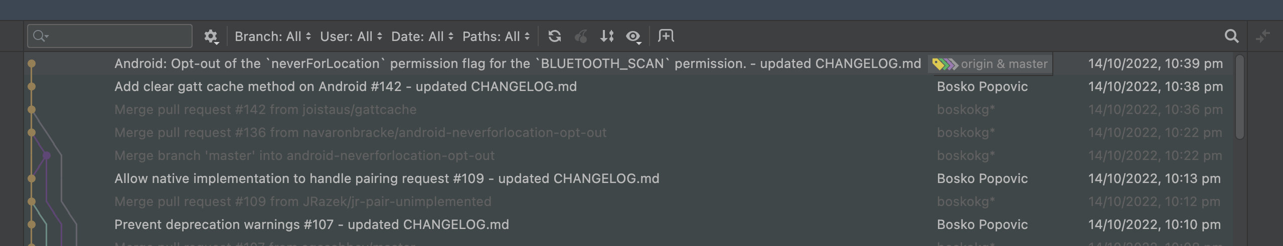 Example not picking up any devices on Android · Issue #225 · chipweinberger/flutter_blue_plus ...