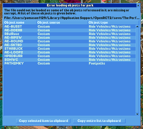 Error Loading Objects For Park · Issue #7576 · OpenRCT2/OpenRCT2 · GitHub