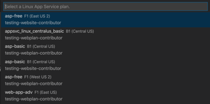 Display only existing AppService Plans matching the selected Sku family · Issue #2042 ...