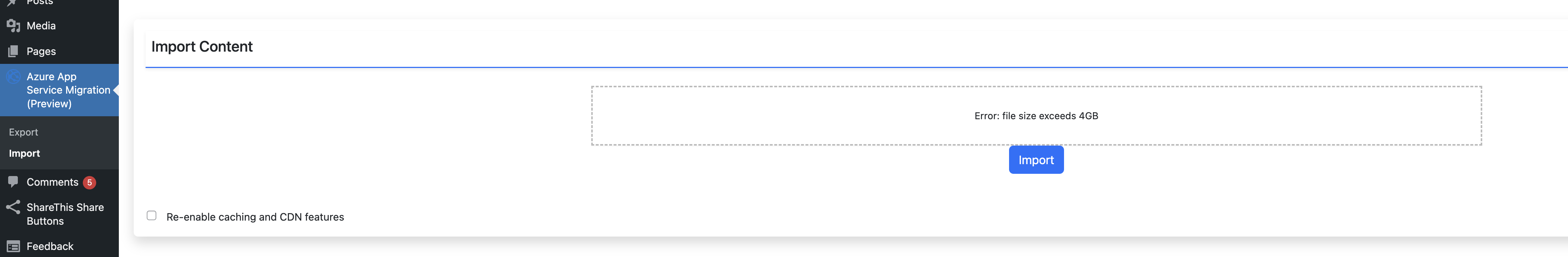 Azure App Service Migration Plugin File Exceeds 4gb · Issue 114 · Azure Wordpress Linux