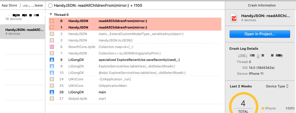 Crash at iOS 14 beta 4 · Issue #395 · alibaba/HandyJSON · GitHub