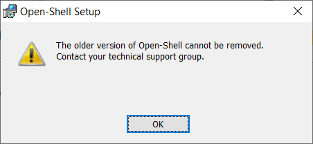 Open Shell installer can't replace Classic Shell after Win10 Upgrade ...