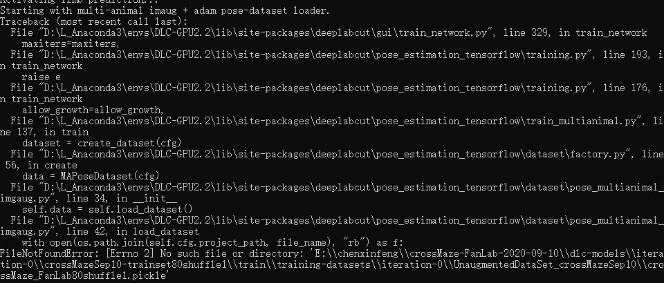 ERROR in "pose_cfg.yaml > project_path" while using GUI “Train Network ...