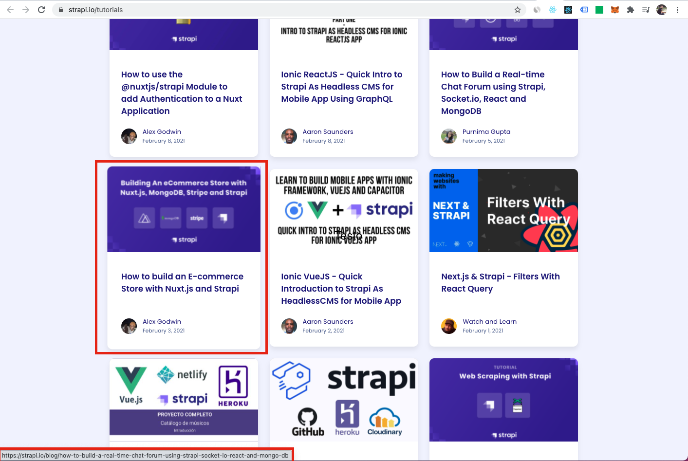 [ISSUE] A listed tutorial card links to a wrong tutorial page · Issue ...