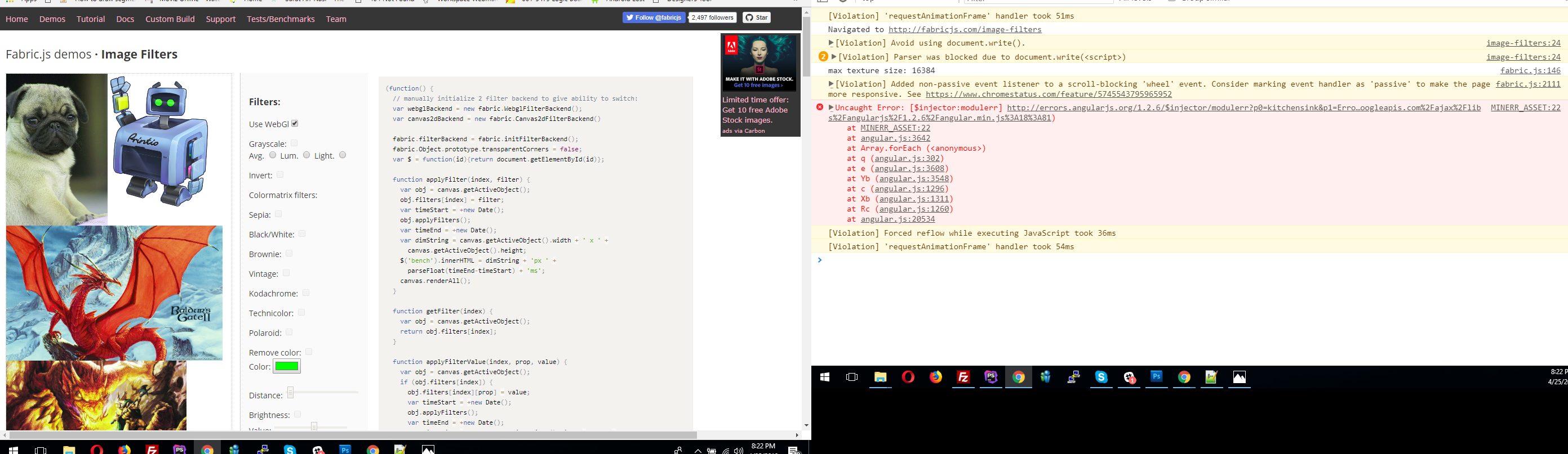 Images filters demo broken · Issue #4862 · fabricjs/fabric.js · GitHub