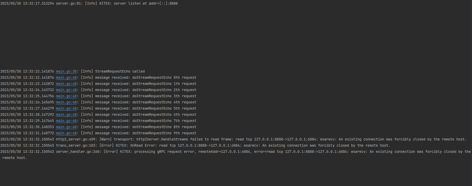 When request is stream, closing connection will cause server panic · Issue #953 · cloudwego ...