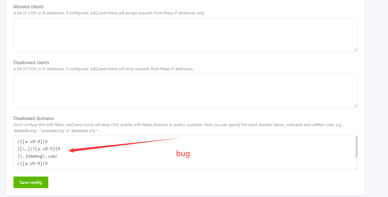 This Disallowed domains have bugs · Issue #1820 · AdguardTeam/AdGuardHome · GitHub