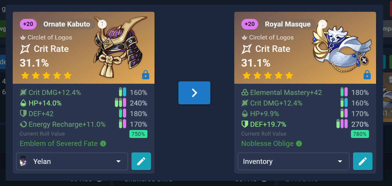 Prompt when equipping artifacts from artifact card when destination character already have ...