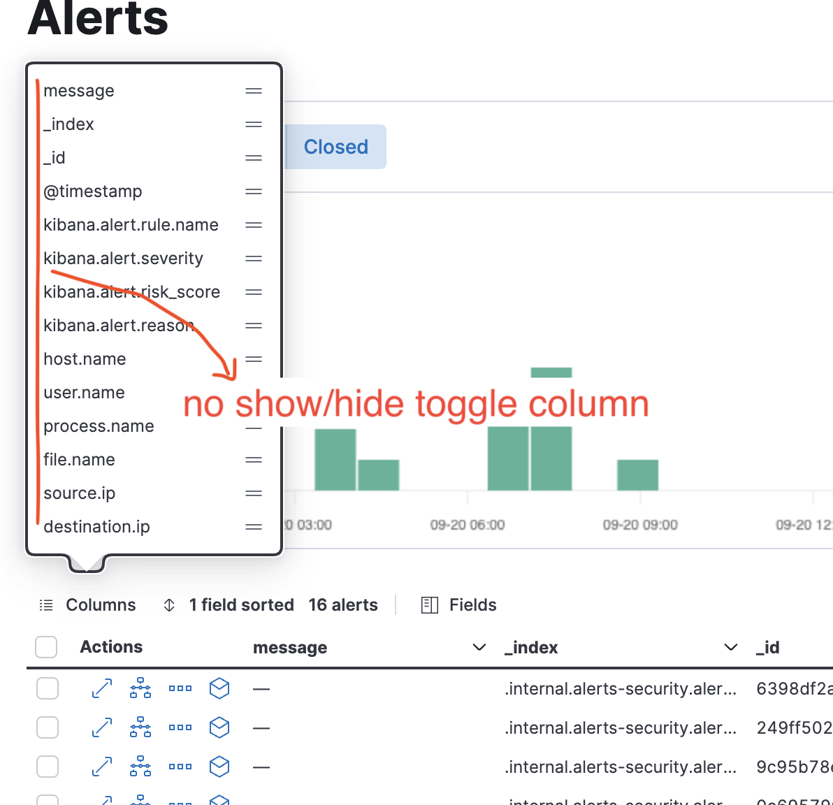 [RAM] Alerts Table - Remove visibility toggle in columns toolbar ...