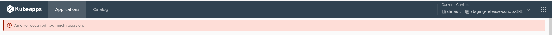 UI: InternalError too much recursion when the ns exceeds some length · Issue #3587 · vmware ...