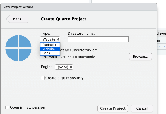 Create Quarto Project website flow is broken · Issue #10569 · rstudio ...