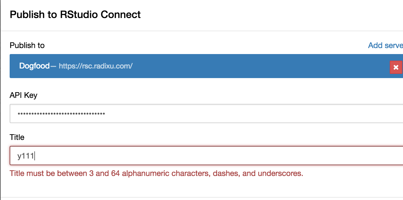 Error message doesn't hide when input is valid · Issue #31 · rstudio/rsconnect-jupyter · GitHub