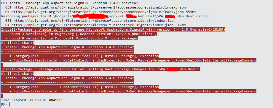 Error during installing Abp.AspNetCore.SignalR from NuGet · Issue #2991 · aspnetboilerplate ...