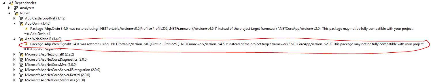 Warnings after installing packages from NuGet · Issue #2992 · aspnetboilerplate ...