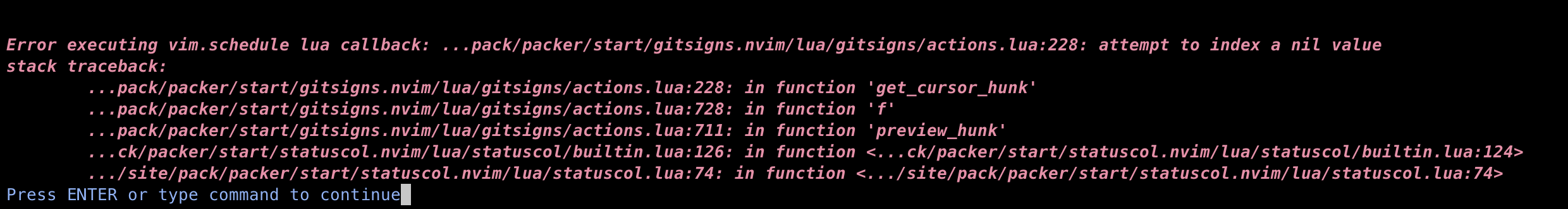 Git signs error · Issue #23 · luukvbaal/statuscol.nvim · GitHub