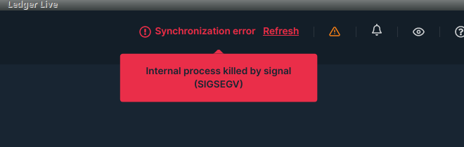 Persistent SIGSEV error and no synchronization · Issue #4321 · LedgerHQ/ledger-live-desktop · GitHub
