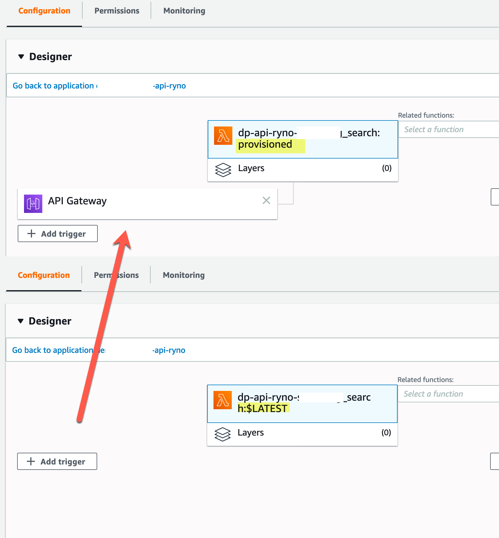 API Gateway disappears as lambda trigger when provisionedConcurrency is set to 1 · Issue #7271 ...