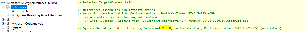 Conflicting dependency with System.Threading.Tasks.Extensions causes MissingMethodException ...