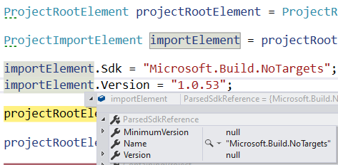 ProjectImportElement.ParseSdkReference has wrong value for projects created with Construction ...