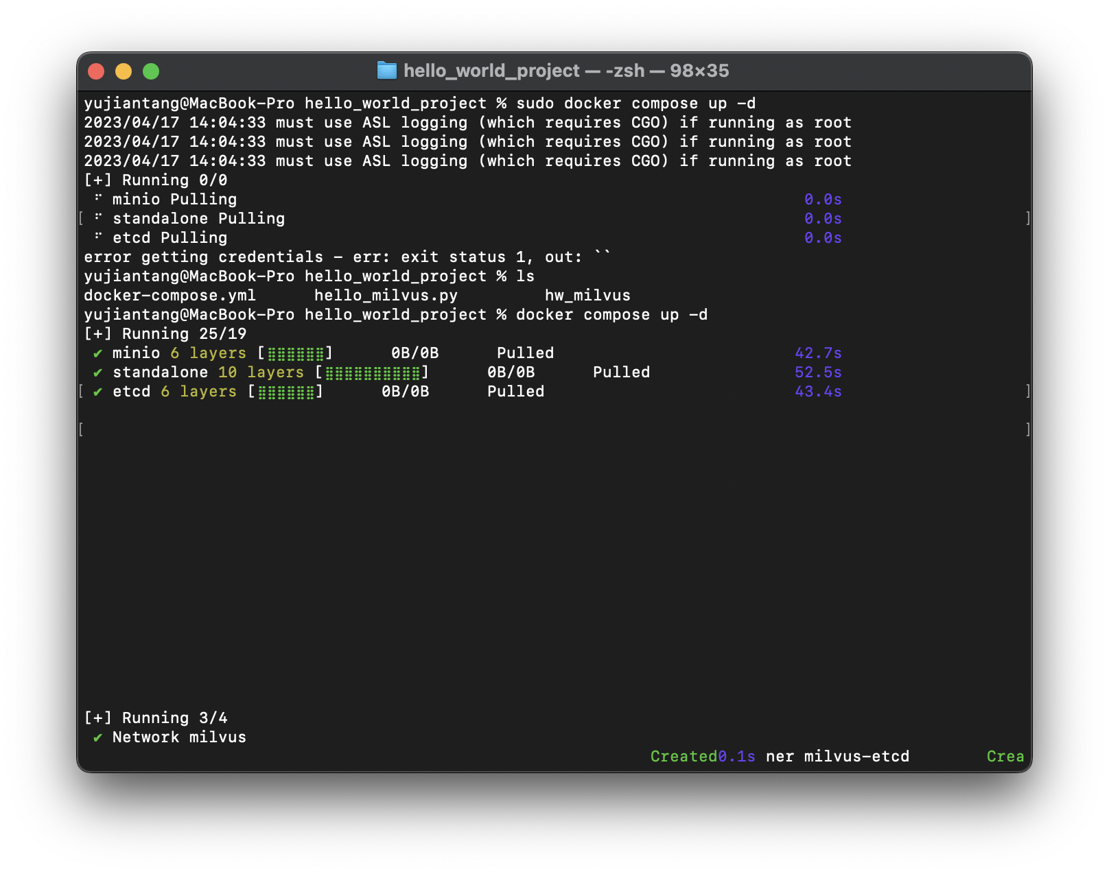 [ERROR]: sudo usage on Mac · Issue #2138 · milvus-io/milvus-docs · GitHub