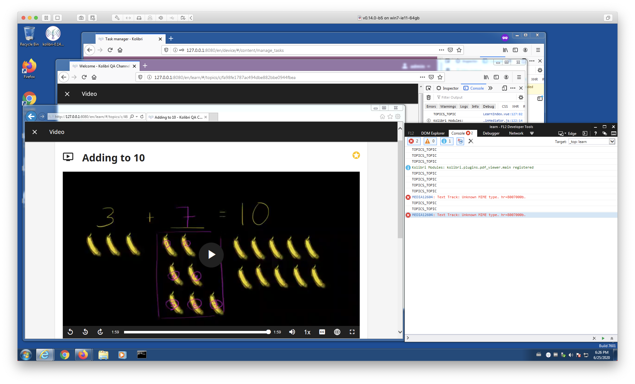 Unknown MIME type error in IE11 console when playing a video. · Issue ...