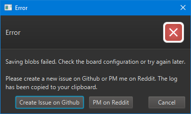 Saving blobs failed. Check the board configuration or try again later. · Issue #487 · airsquared ...