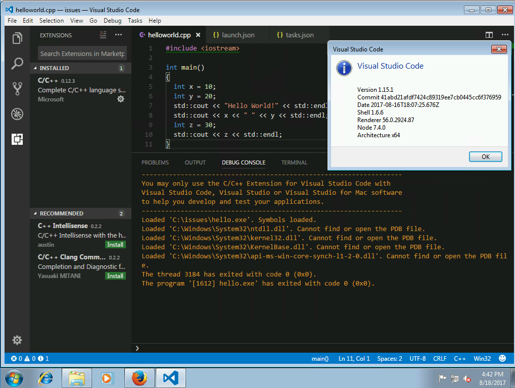 cppvsdbg can't step over Standard Library calls · Issue #879 · microsoft/vscode-cpptools · GitHub