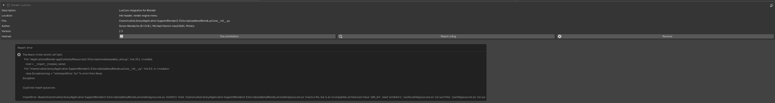 Apple Silicon M1 computers not supported? · Issue #736 · LuxCoreRender/BlendLuxCore · GitHub