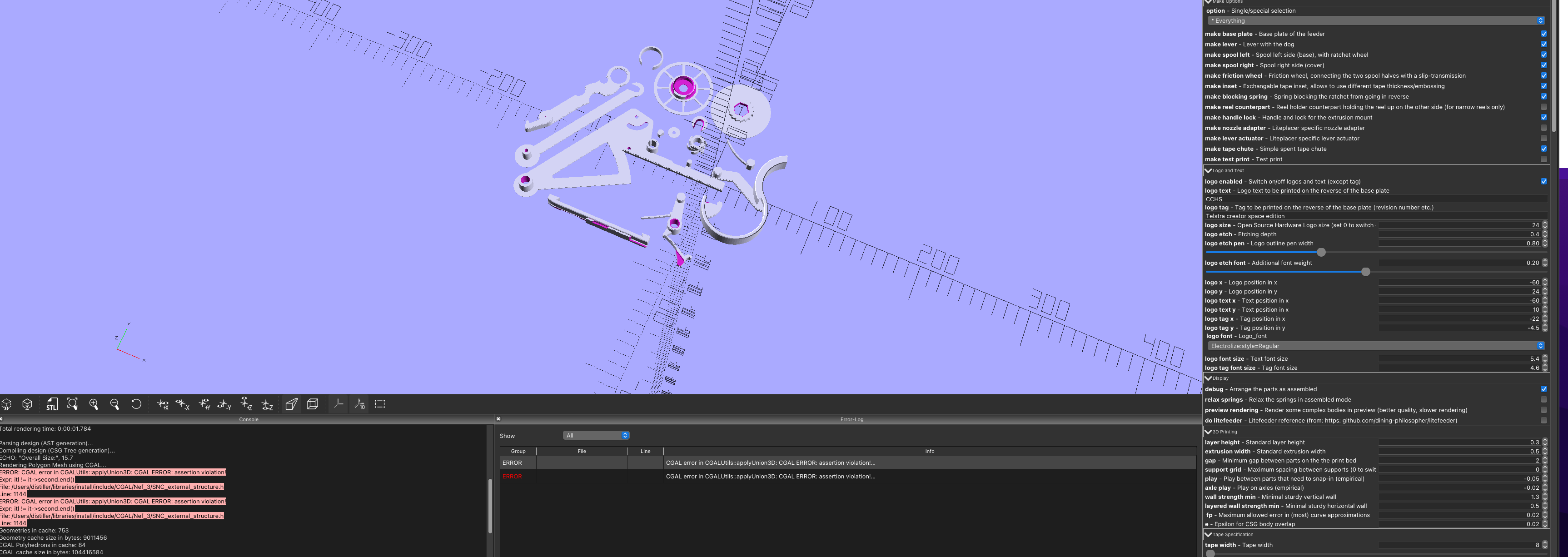 PushPullFeeder assertion errors · Issue #4022 · openscad/openscad · GitHub