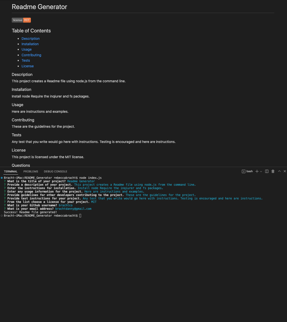 GitHub - brachtco/readme-generator