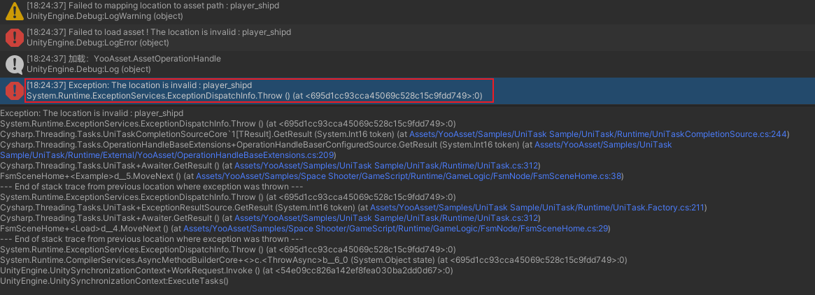 和 UniTask 结合使用时候抛出异常的问题。 · Issue #100 · tuyoogame/YooAsset · GitHub