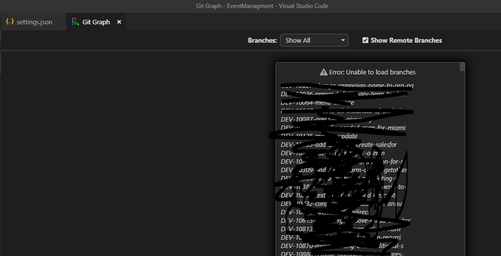 Unable to load a significant number of branches (1000+) · Issue #130 · mhutchie/vscode-git-graph ...
