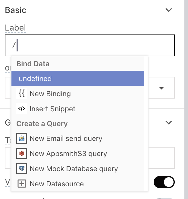 [Bug]-[2040]:undefined binding on / command dropdown · Issue #22337 · appsmithorg/appsmith · GitHub
