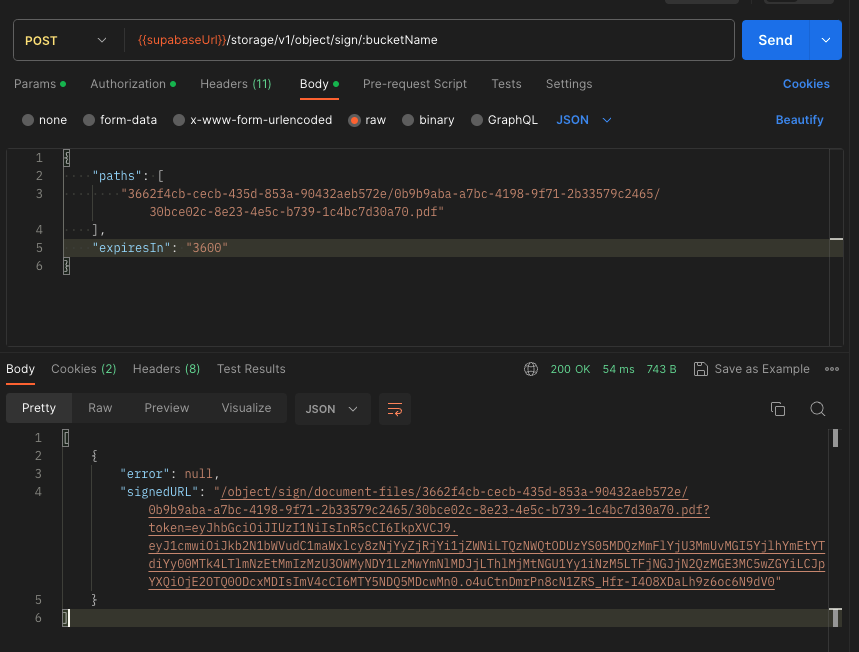 Signed URL endpoint not returning path field in local development · Issue #367 · supabase ...