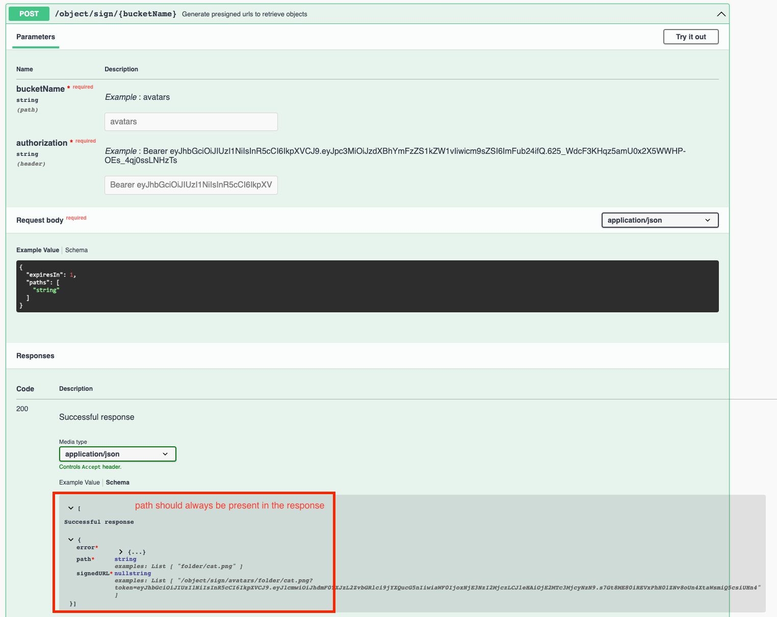 Signed URL endpoint not returning path field in local development · Issue #367 · supabase ...