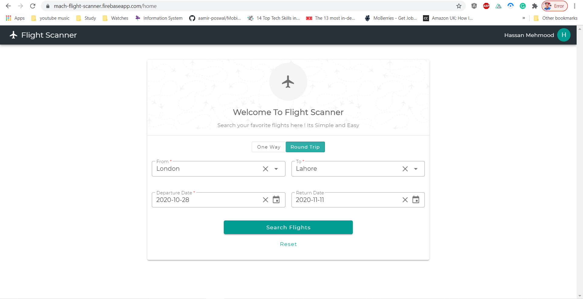 GitHub - HassanMehmood1992/vue-flights-scanner