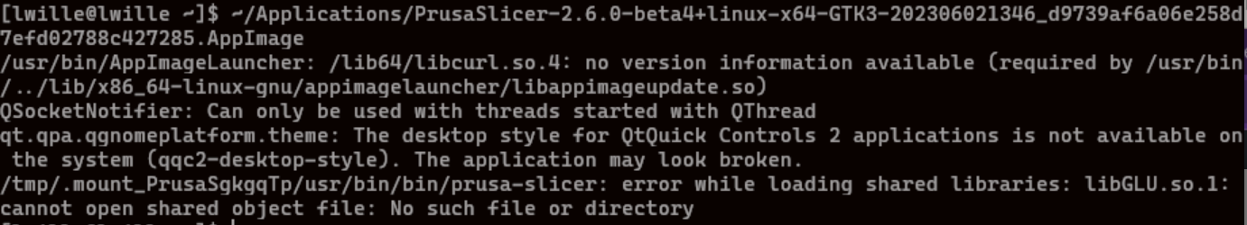 beta4: AppImage crashes on Fedora 38 Silverblue · Issue #10761 · prusa3d/PrusaSlicer · GitHub