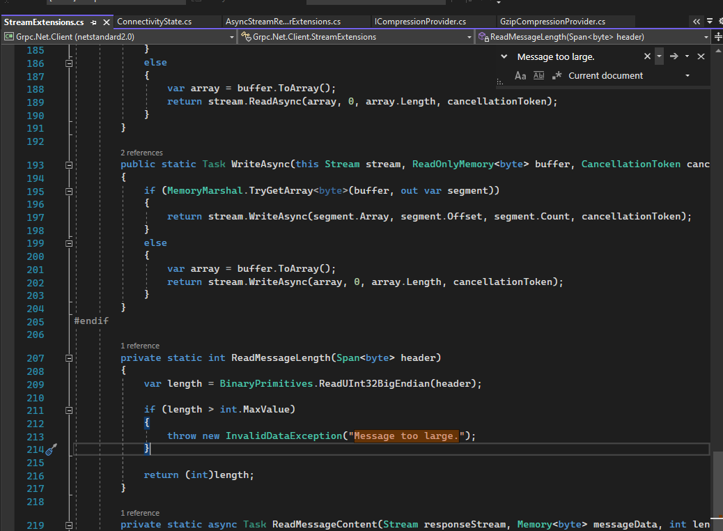 **Transfer Message of size more than 5Gb** · Issue #1544 · grpc/grpc-dotnet · GitHub