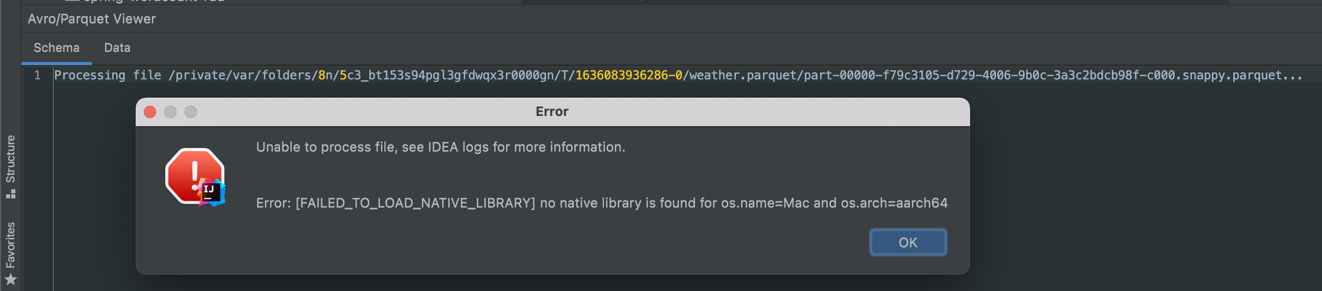 Unable to use on Mac M1 (Aarch64) · Issue #81 · benwatson528/intellij-avro-parquet-plugin · GitHub