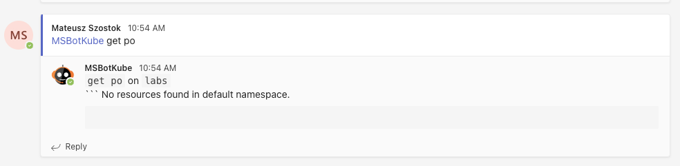 MS Teams messages are not well formatted · Issue #777 · kubeshop/botkube · GitHub