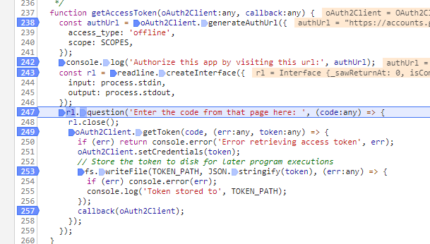 Entering code · Issue #57 · googleworkspace/node-samples · GitHub