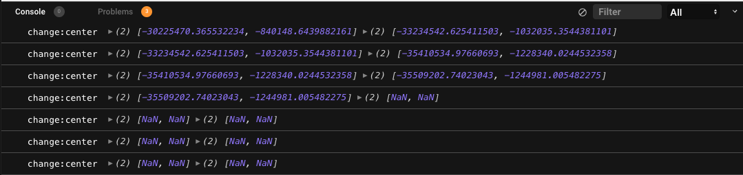 Quick Panning The Map Causes View Getcenter To Report [nan Nan] · Issue 14426 · Openlayers
