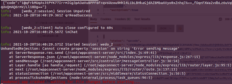Erro - Start Session com WebHook · Issue #322 · wppconnect-team/wppconnect-server · GitHub